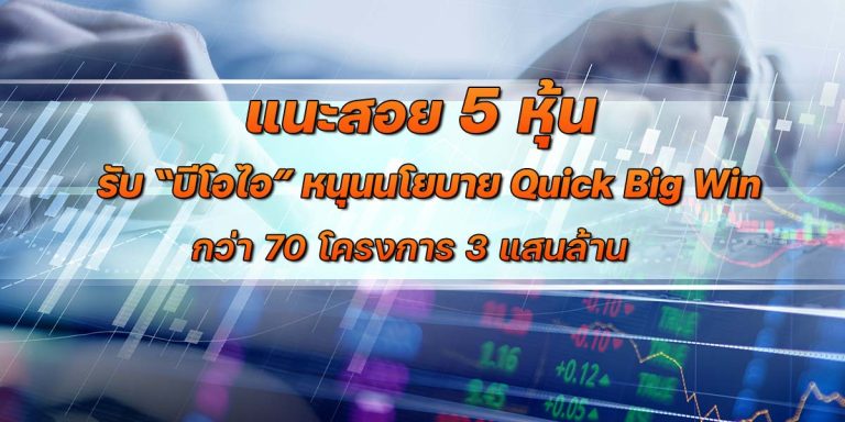 แนะสอย 5 หุ้นรับ “บีโอไอ” หนุนนโยบาย Quick Big Win กว่า 70 โครงการ 3 แสนล้าน